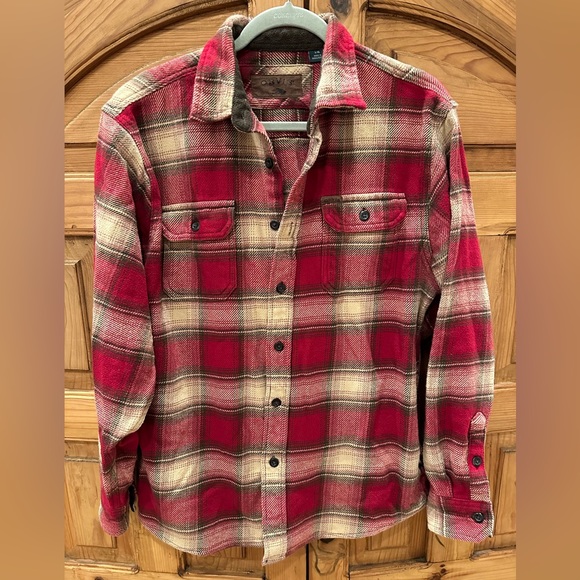 Orvis | Jackets & Coats | Orvis Flannel Shirt Jacket Big Bear Red Plaid ...